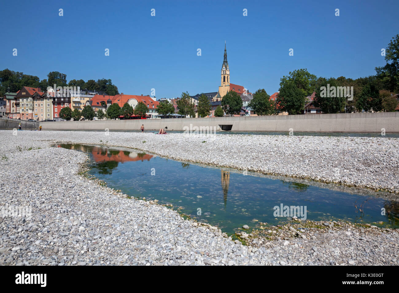 View at Bad Tölz with the town parish church the Assumption Day, Upper ...
