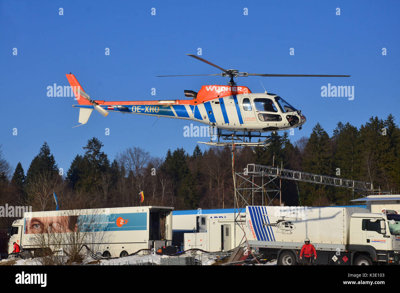 Germany, Bavaria, transport helicopter, flight, material handling Stock ...