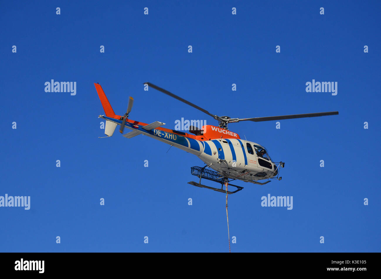 Germany, Bavaria, transport helicopter, flight, material handling Stock ...