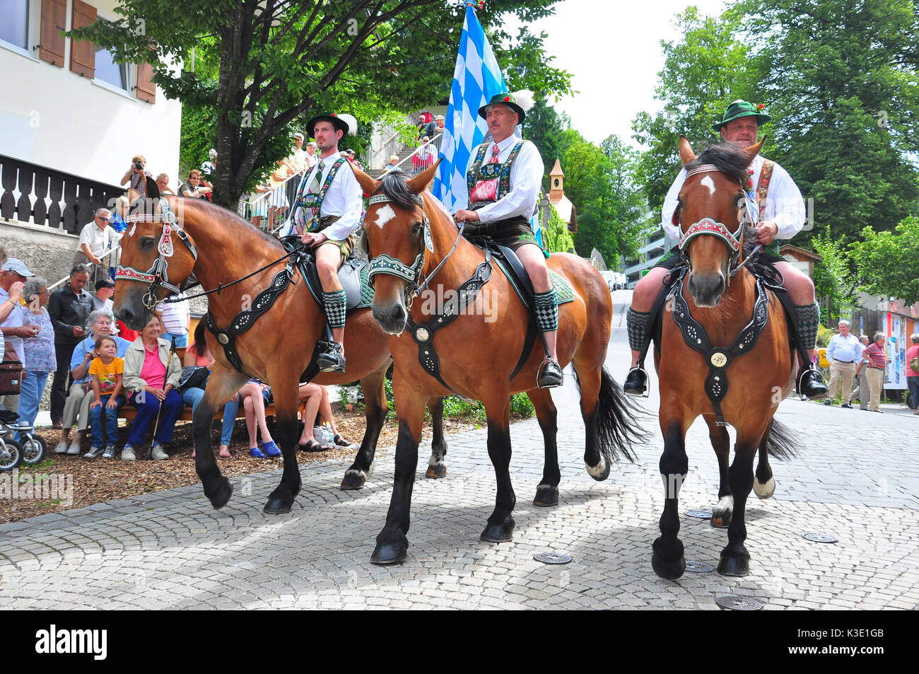 Germany, Bavaria, Garmisch-Partenkirchen, Trachtler, forerunner Stock ...