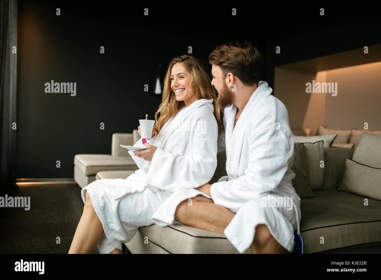 Romantic couple enjoying honeymoon escape Stock Photo - Alamy