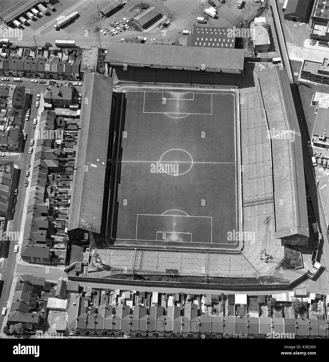 Aerial view of Fratton Park the home of Portsmouth Football Club ...