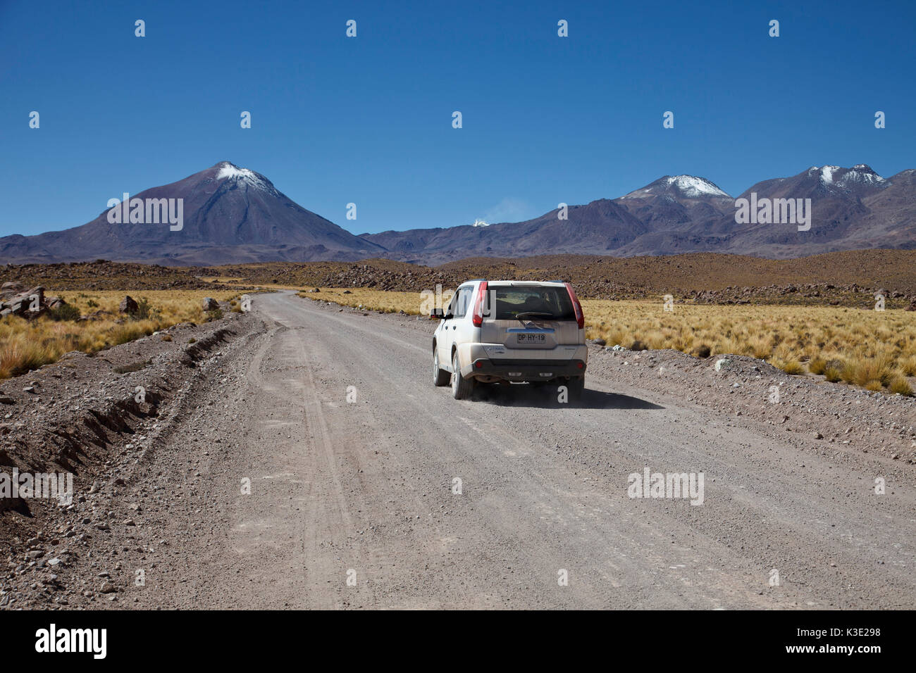Chile, the North, Andines highland, volcanoes, car Stock Photo - Alamy