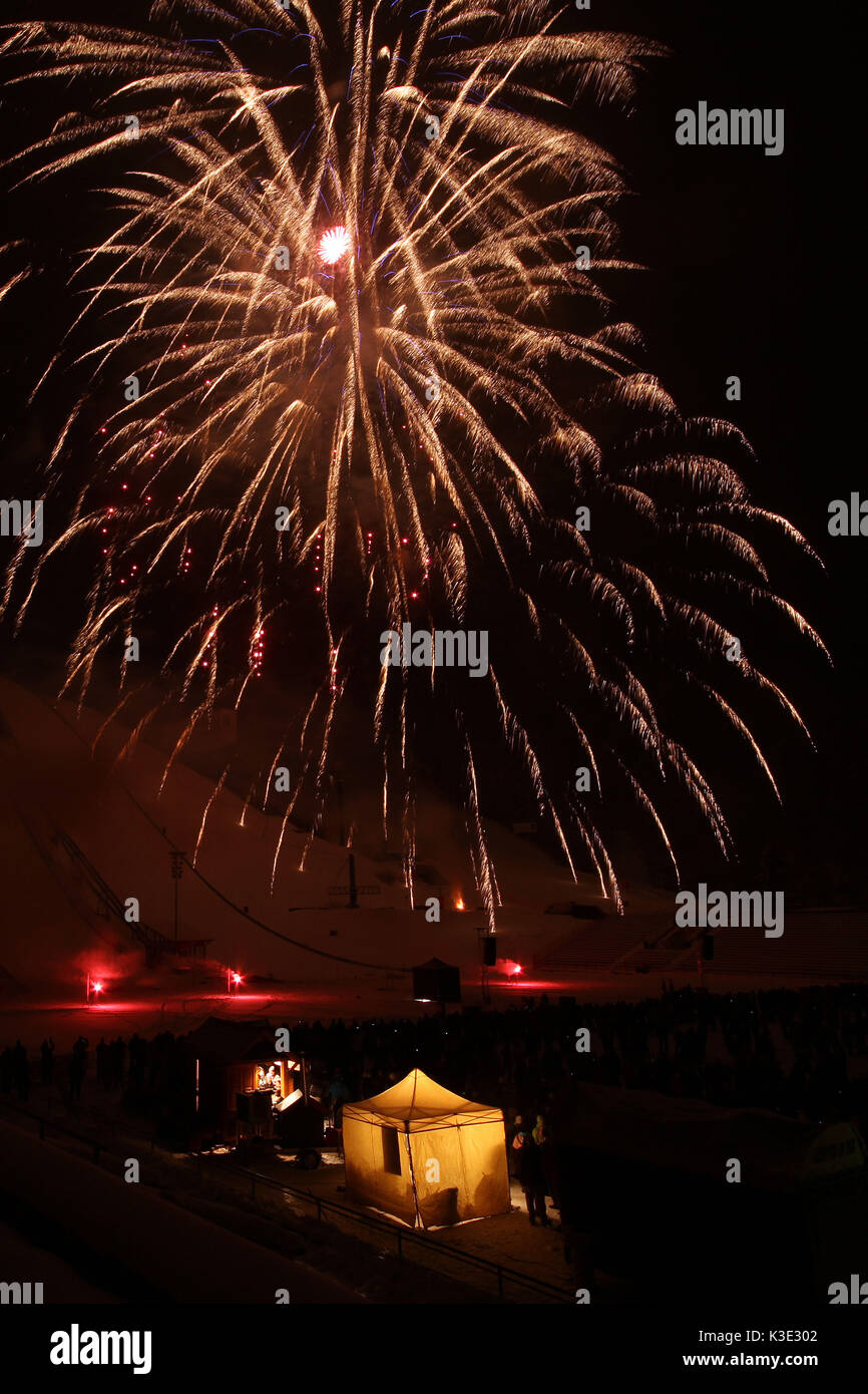 Germany, Garmisch-Partenkirchen, fireworks, cascade, design fireworks ...