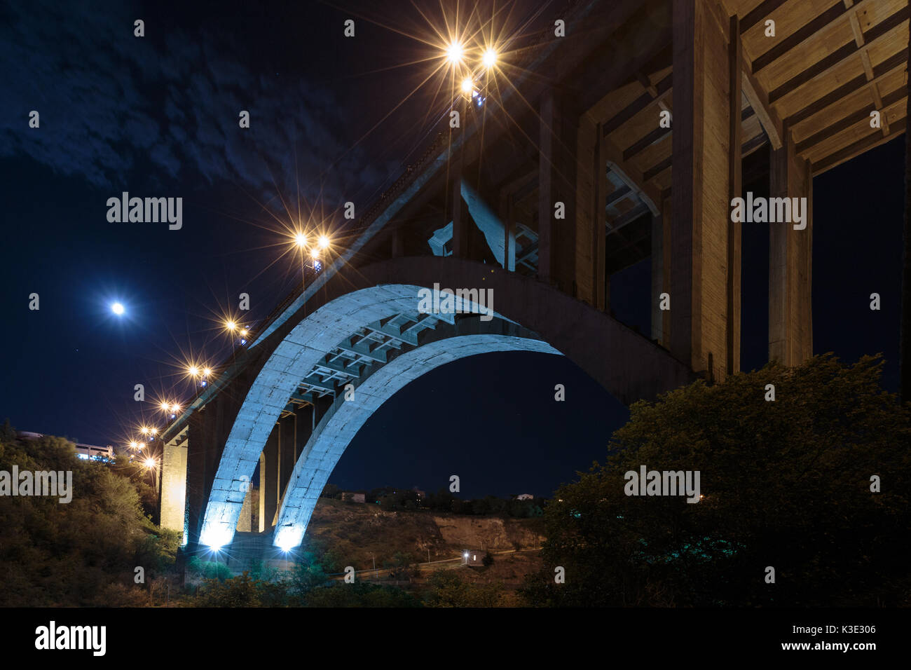 Grand Hrazdan Bridge Yerevan, Armenia.The Kievyan Bridge bottom view ...