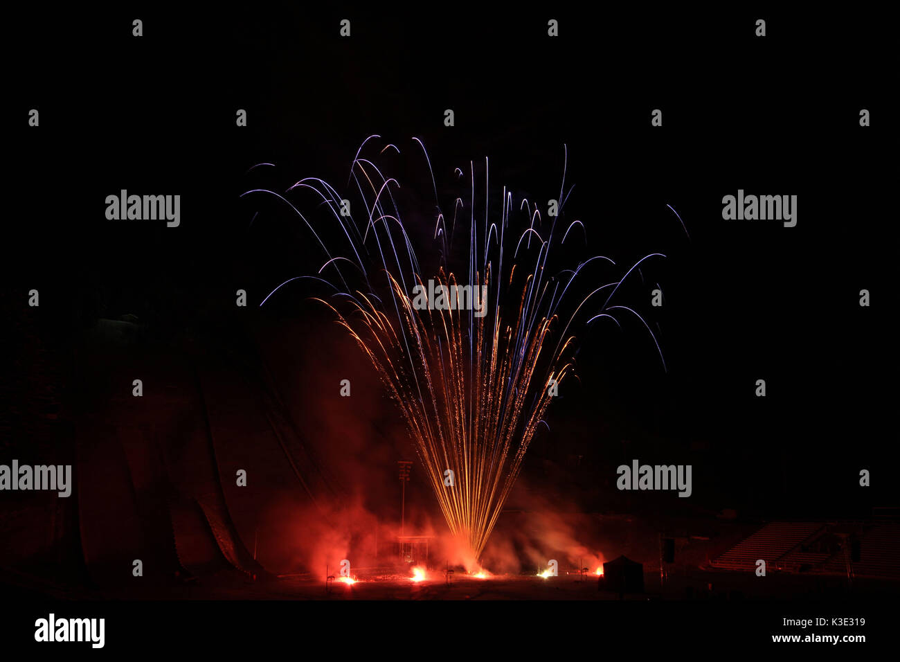 Germany, Garmisch-Partenkirchen, fireworks, cascade, design fireworks ...