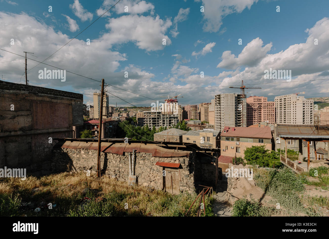 Historic district Kond, Yerevan, Armenia. View of new buildings Stock ...