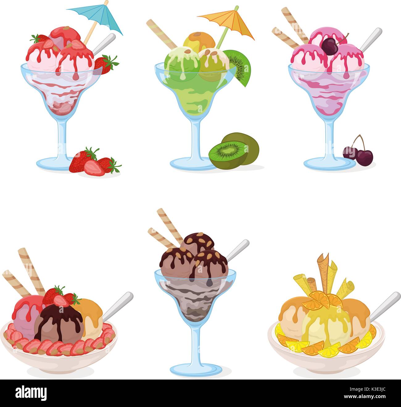 Sundae glasses Stock Vector Images - Alamy