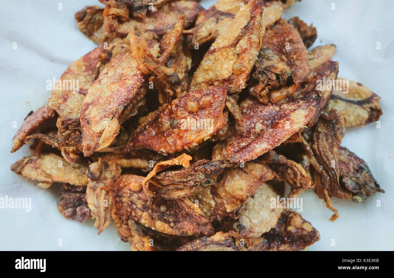 Cuisine and Food, Traditional Deep Fried Salty Squid or Octopus Made of ...