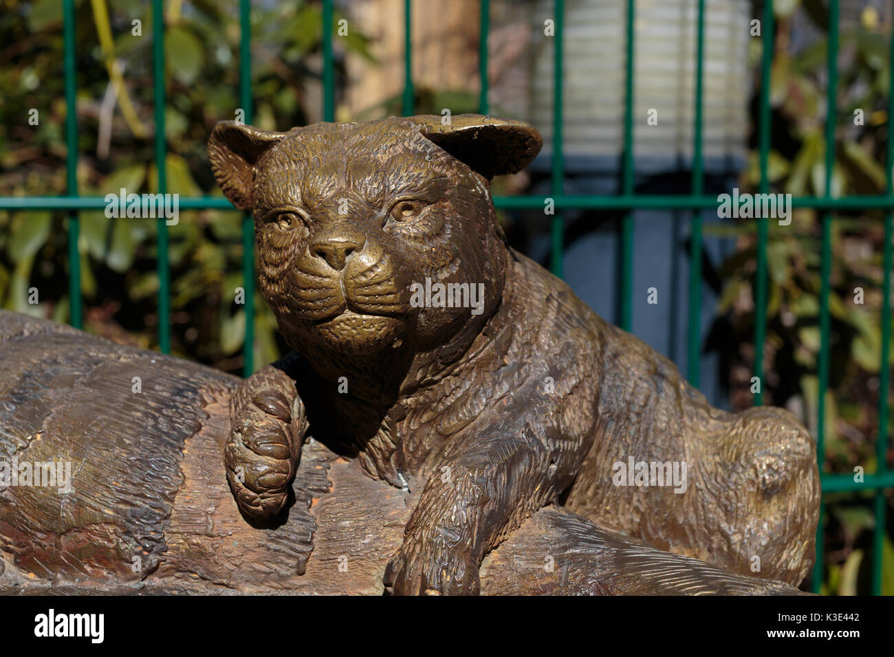 Monument to lions in the zoo on the island of Korkeasaari Finland Stock ...