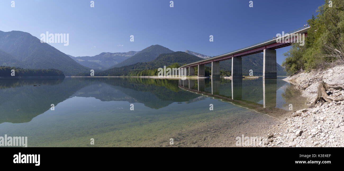 Bridge over the Sylvenstein Dam, near Fall, Lenggries, Upper Bavaria ...