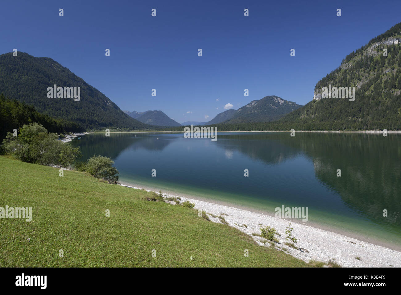 Bathing place at teh Sylvenstein Dam, near Fall, Lenggries, Upper ...