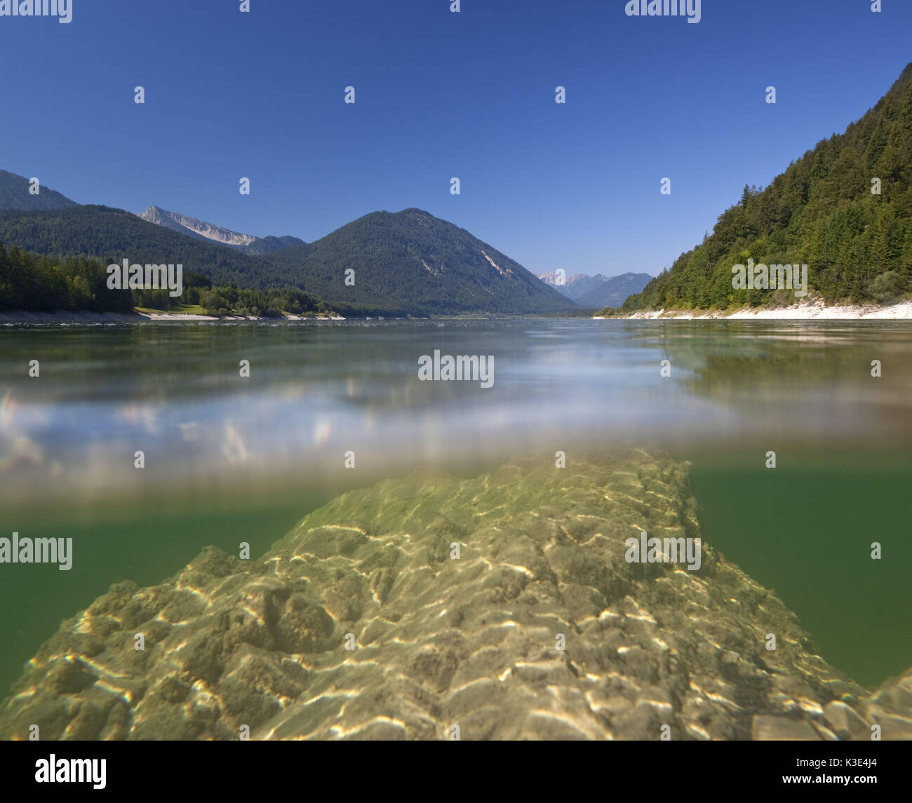 Sylvenstein Dam, the Isar dams in the Isar valley near Fall, Lenggries ...