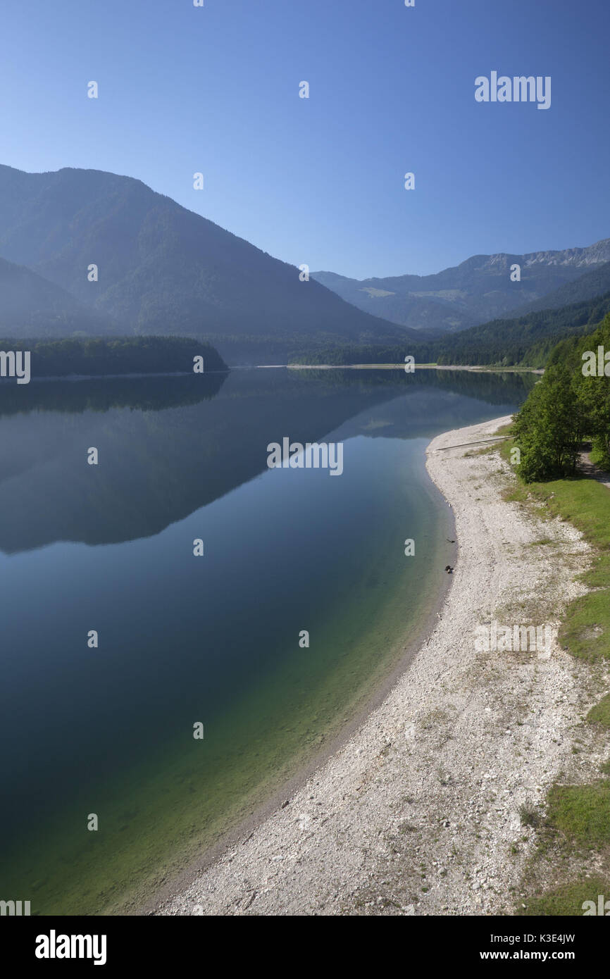 Sylvenstein Dam, stopps The Isar river at Fall in front of the ...