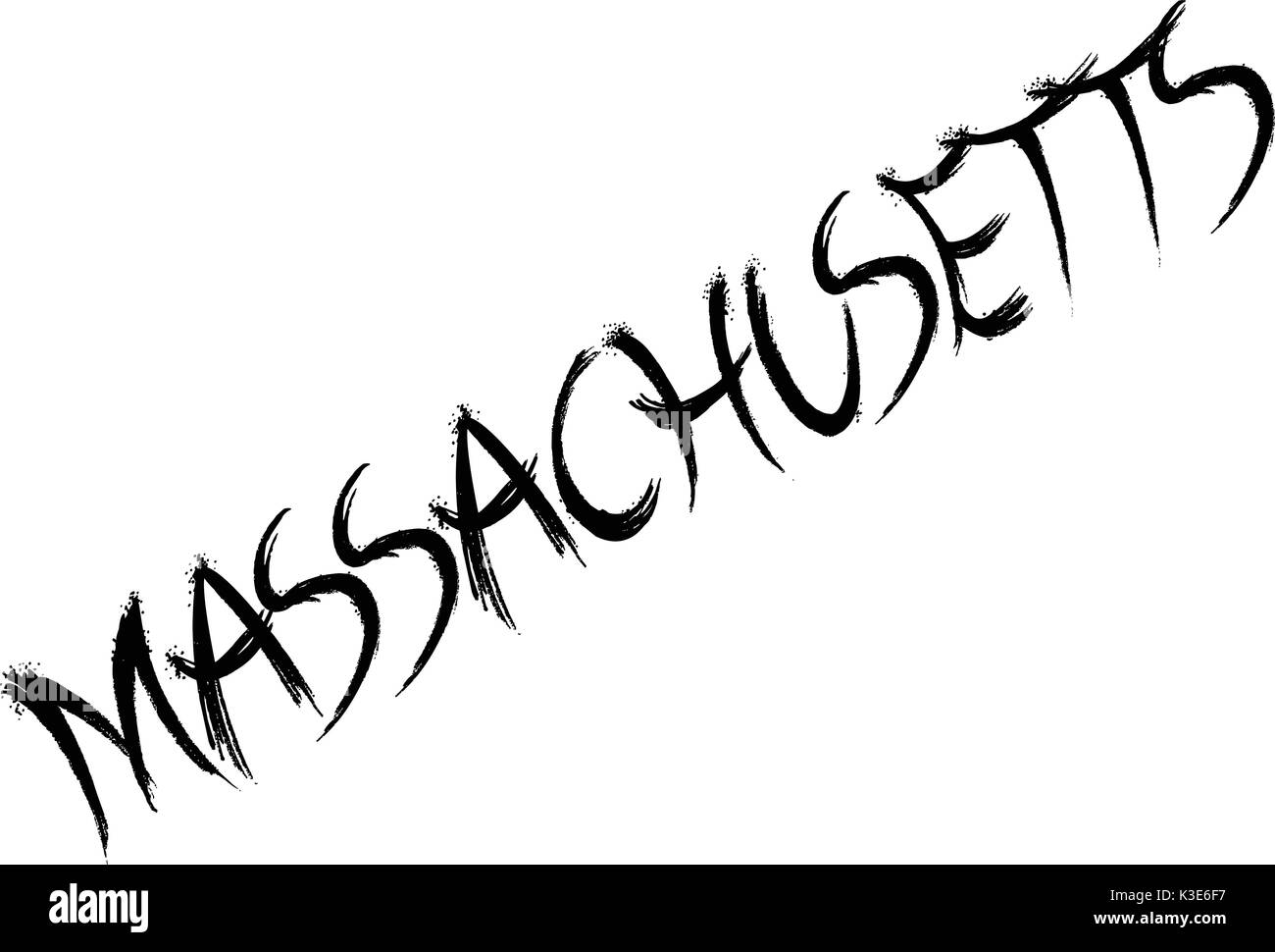 Massachusetts Text Sign Illustration On White Background Stock Vector