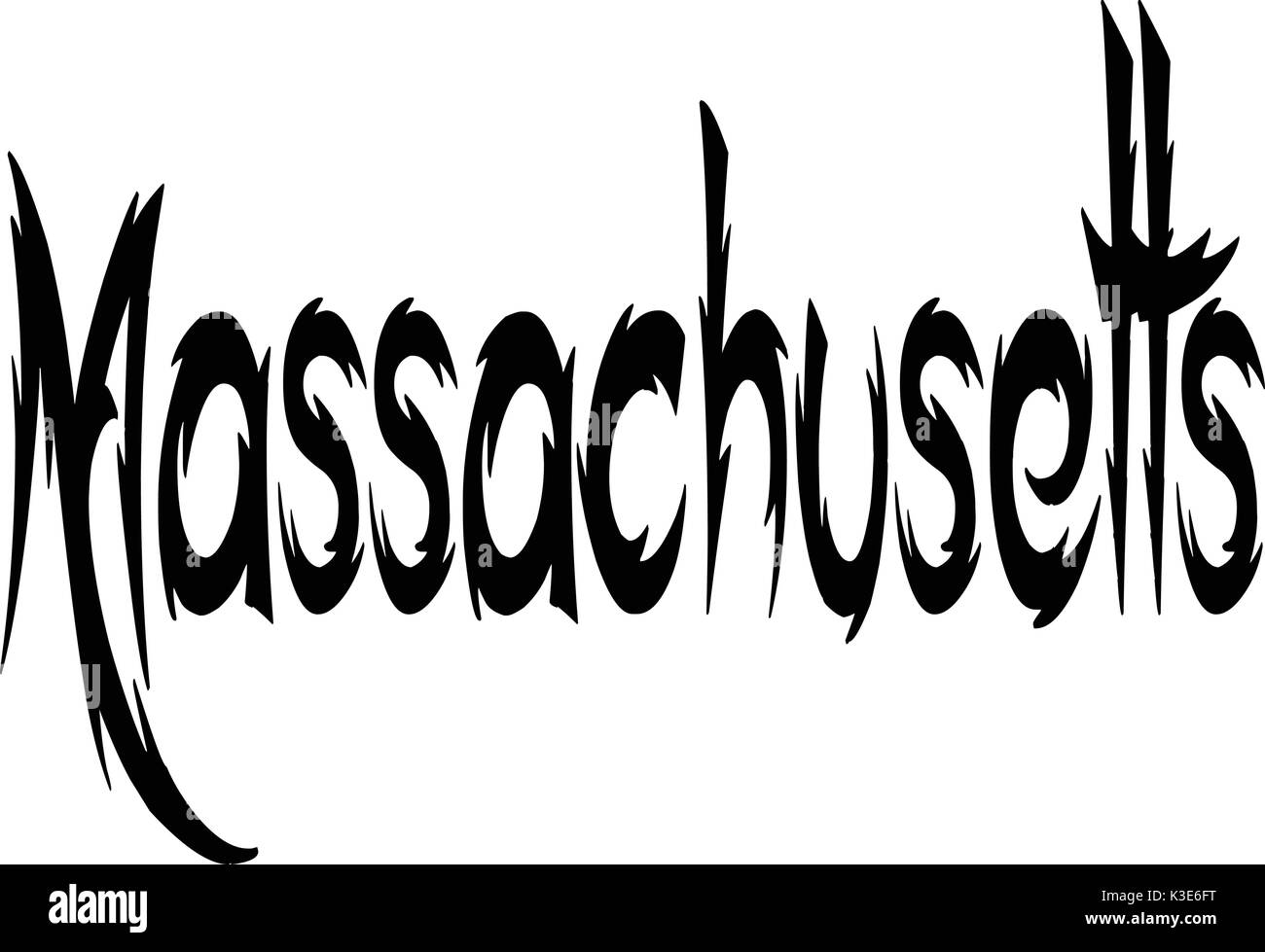 Massachusetts text sign illustration on white background Stock Vector ...