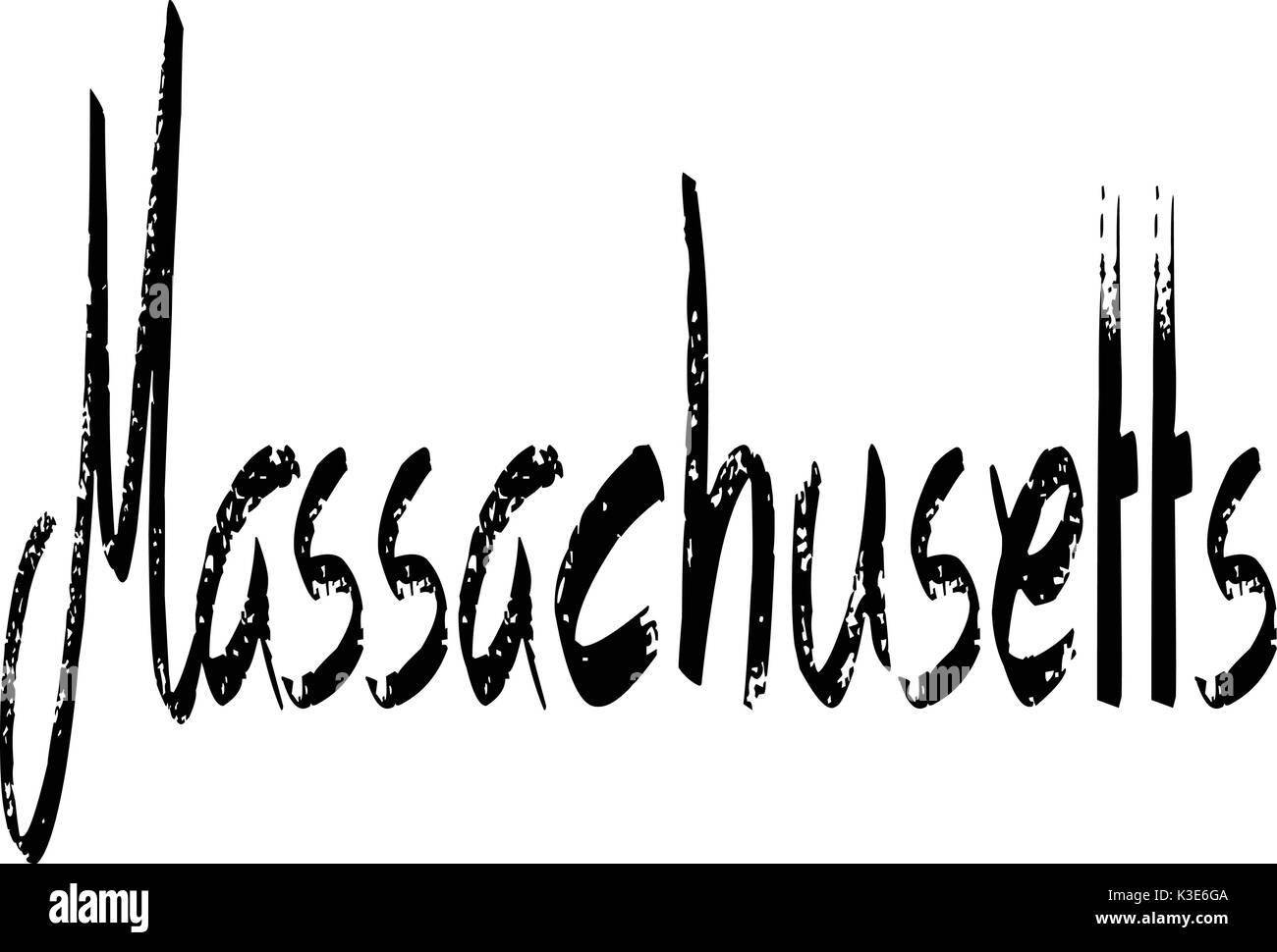 Massachusetts Text Sign Illustration On White Background Stock Vector