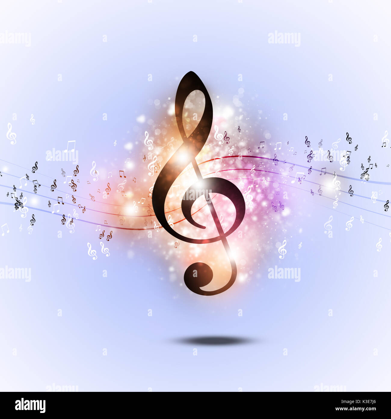 abstract funky music notes bright background for flyers and music ...