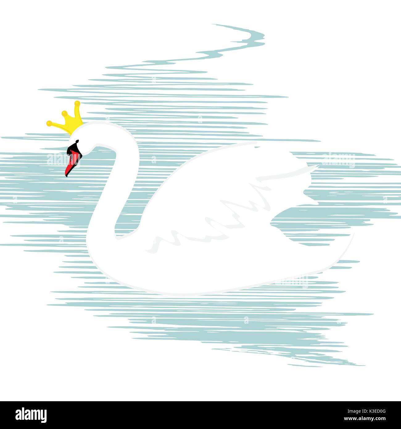 Vector illustration greeting card, poster with beautiful swan. Swan ...