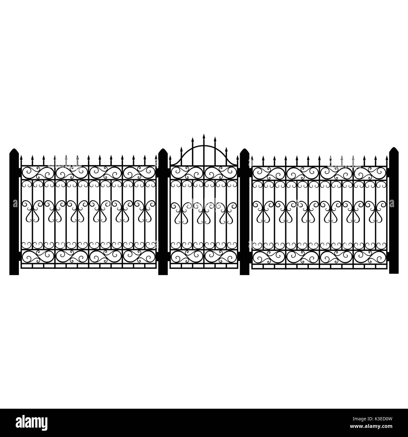 Wrought iron entrance gate Stock Vector Images - Alamy