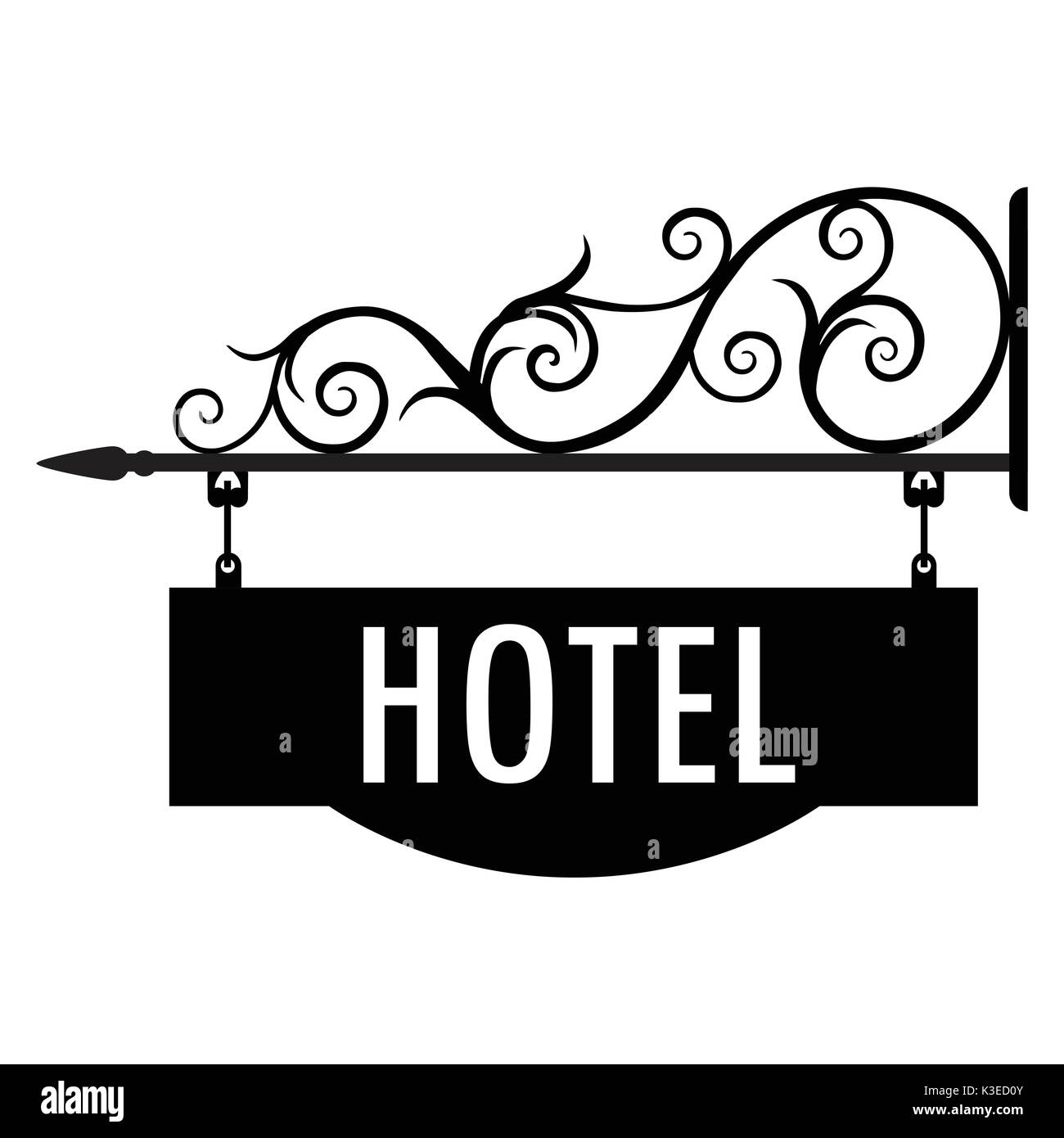 Vector illustration hotel vintage, old sign. Signage shop sign route ...