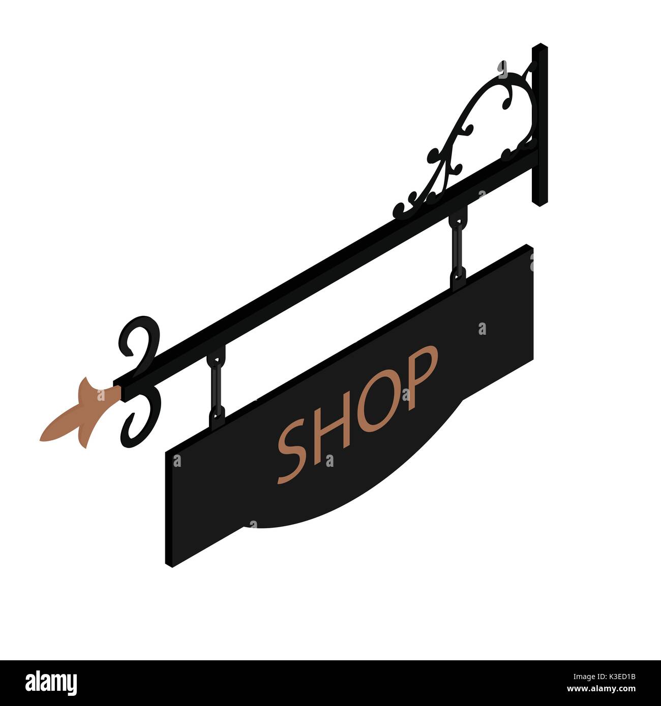 Vector illustration vintage, old sign. Signage shop sign route hanging ...