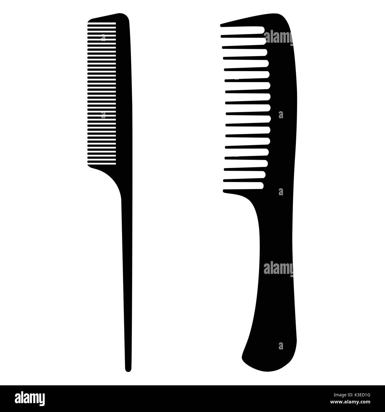 Vector illustration set, collection black silhouette of comb icon ...