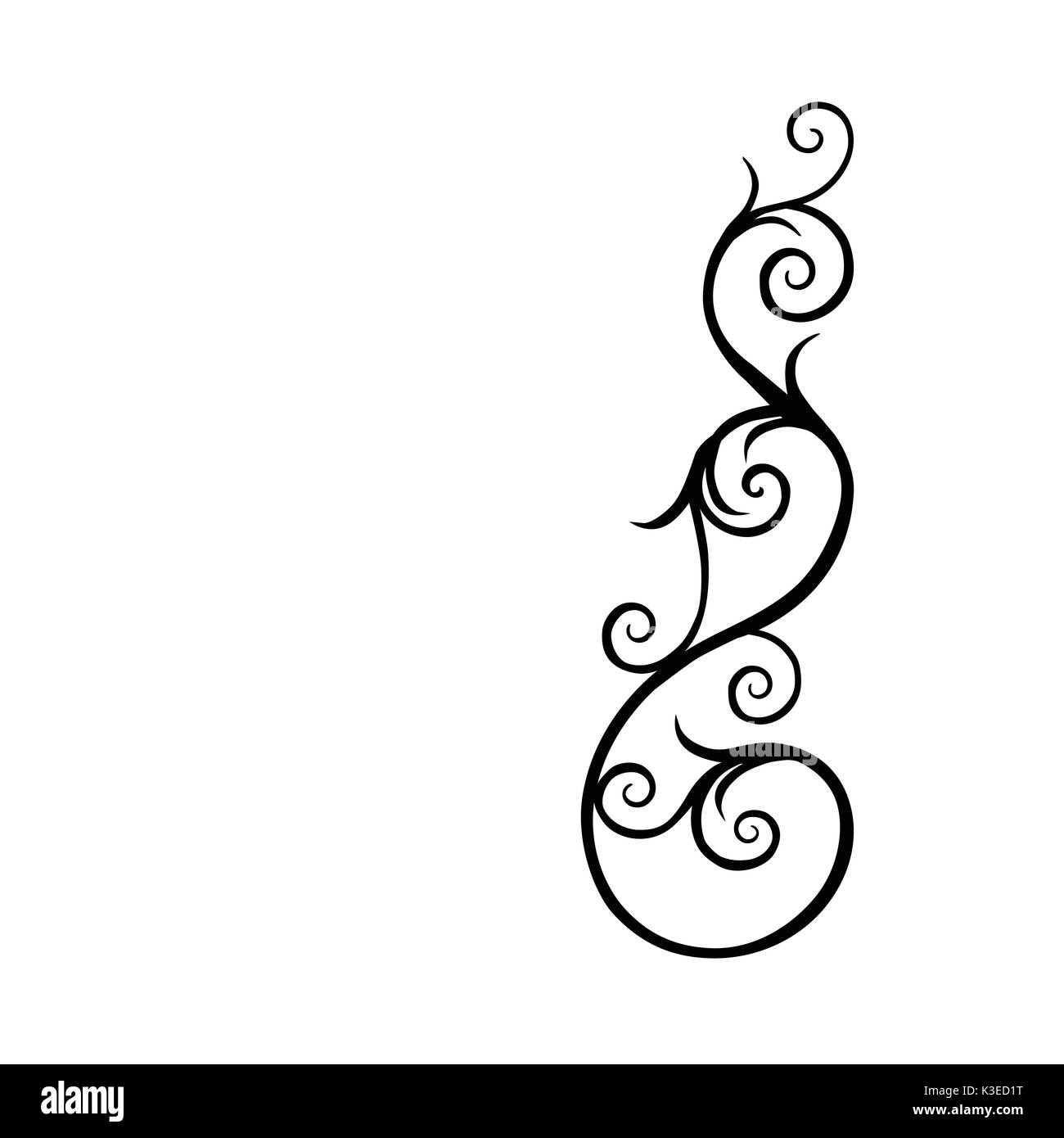 Vector illustration swirl element for design. Vintage flourish swirl ...