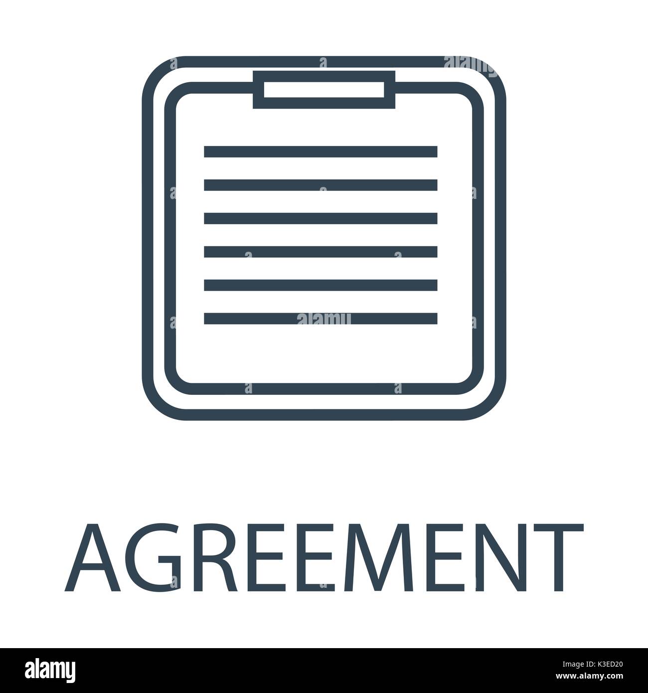 Vector illustration outline, line drawing agreement web icon in flat ...