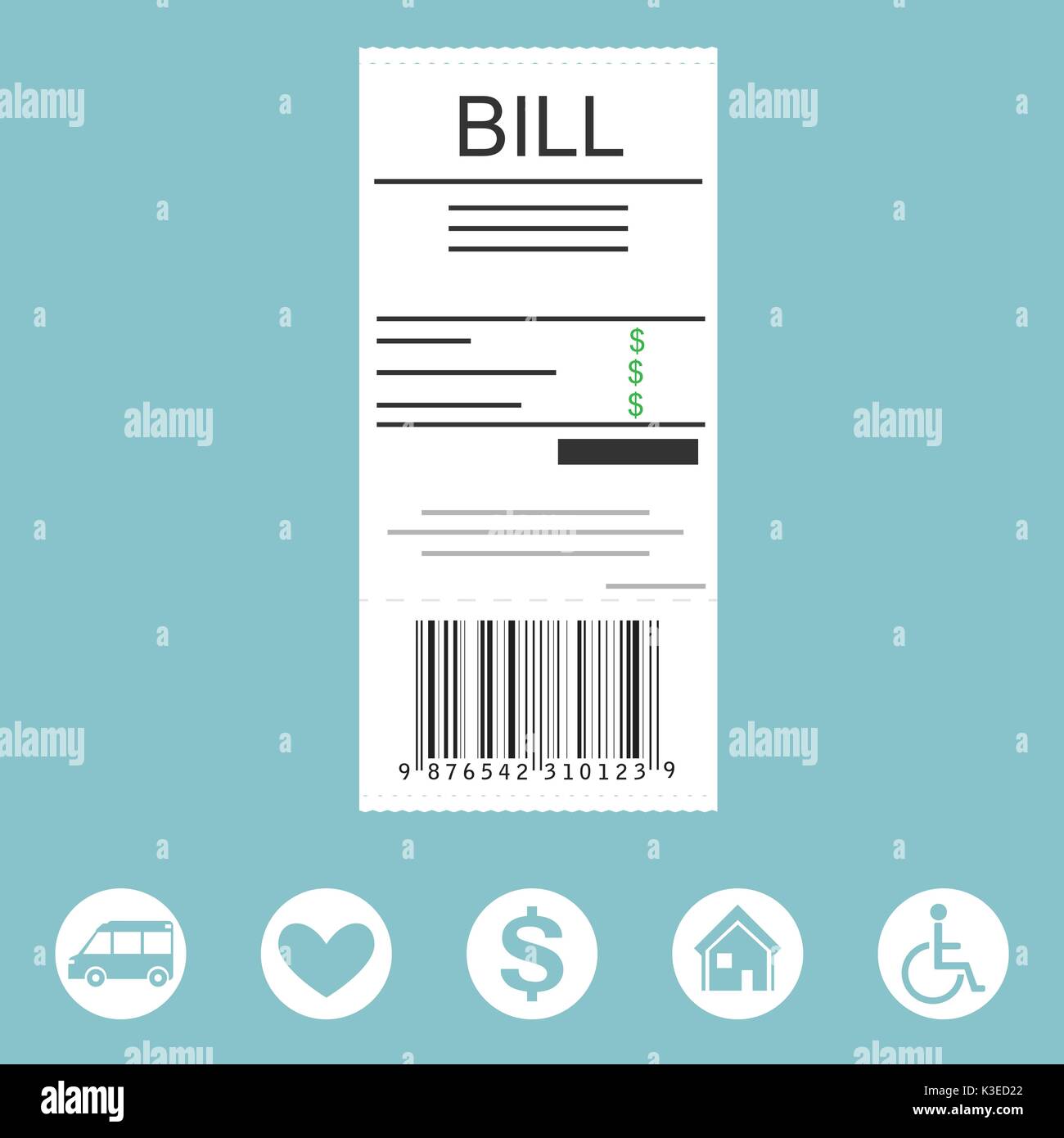 Vector illustration paying bill concept. Payment of health insurance ...