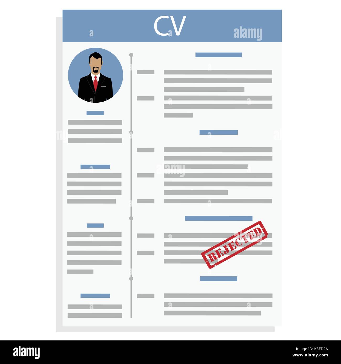 Vector illustration CV or resume design template with man photo ...