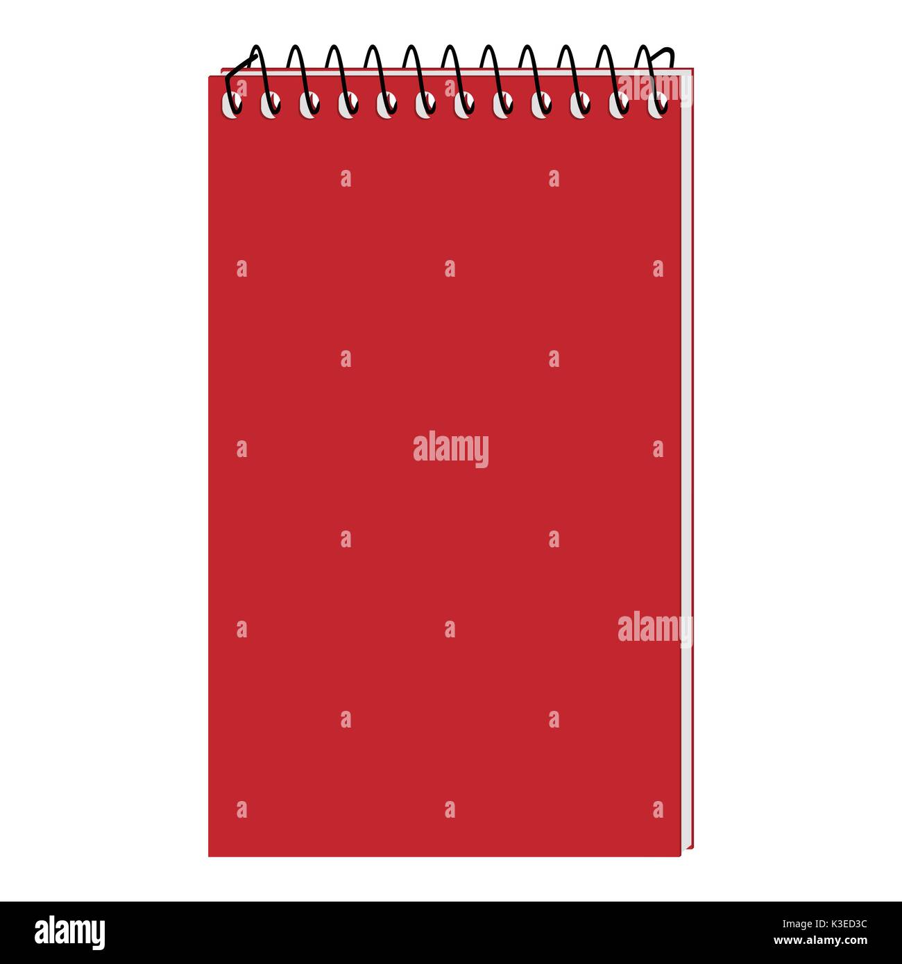 Vector illustration of red spiral notepad, diary, notebook or personal ...
