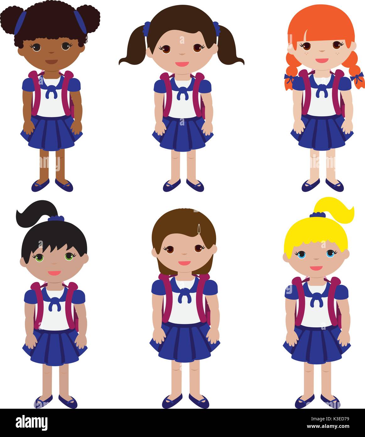 School children in class uniform Stock Vector Images - Alamy