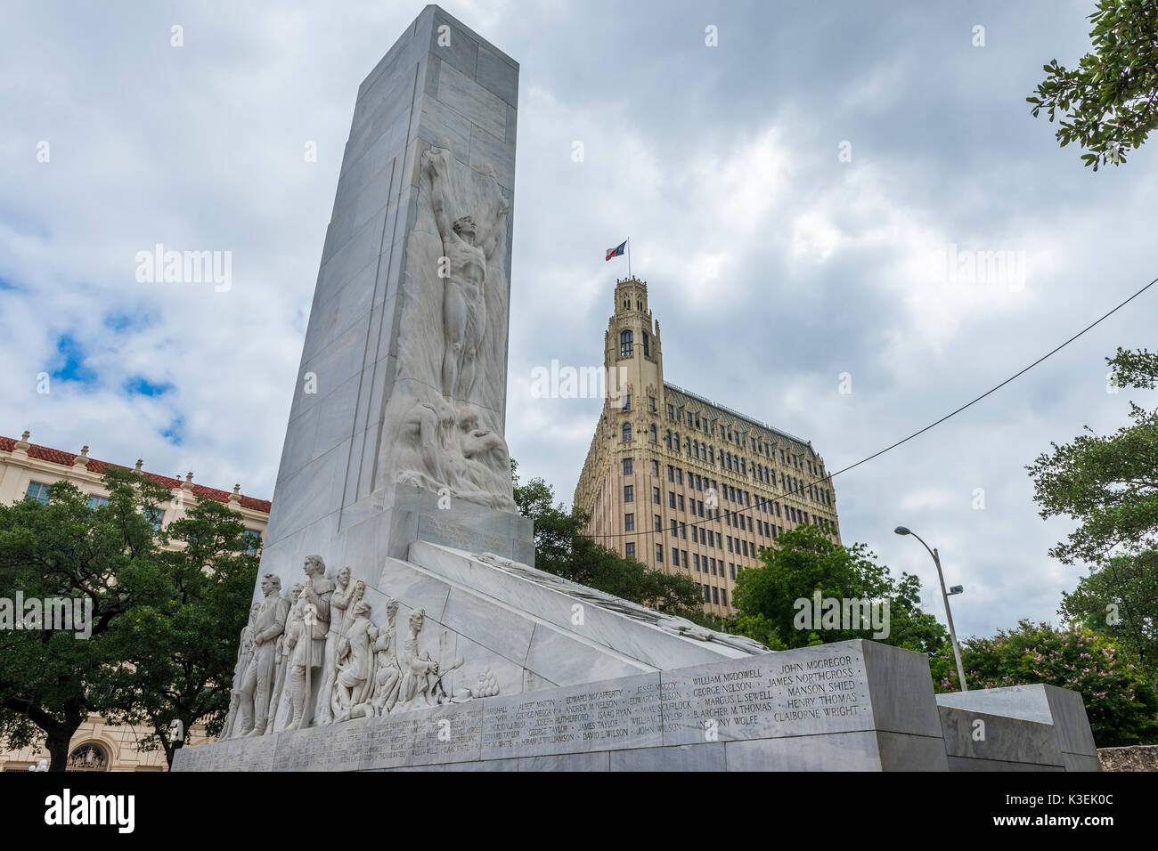 San Antonio, Texas - June 5, 2014: The Alamo Cenotaph monument in the ...