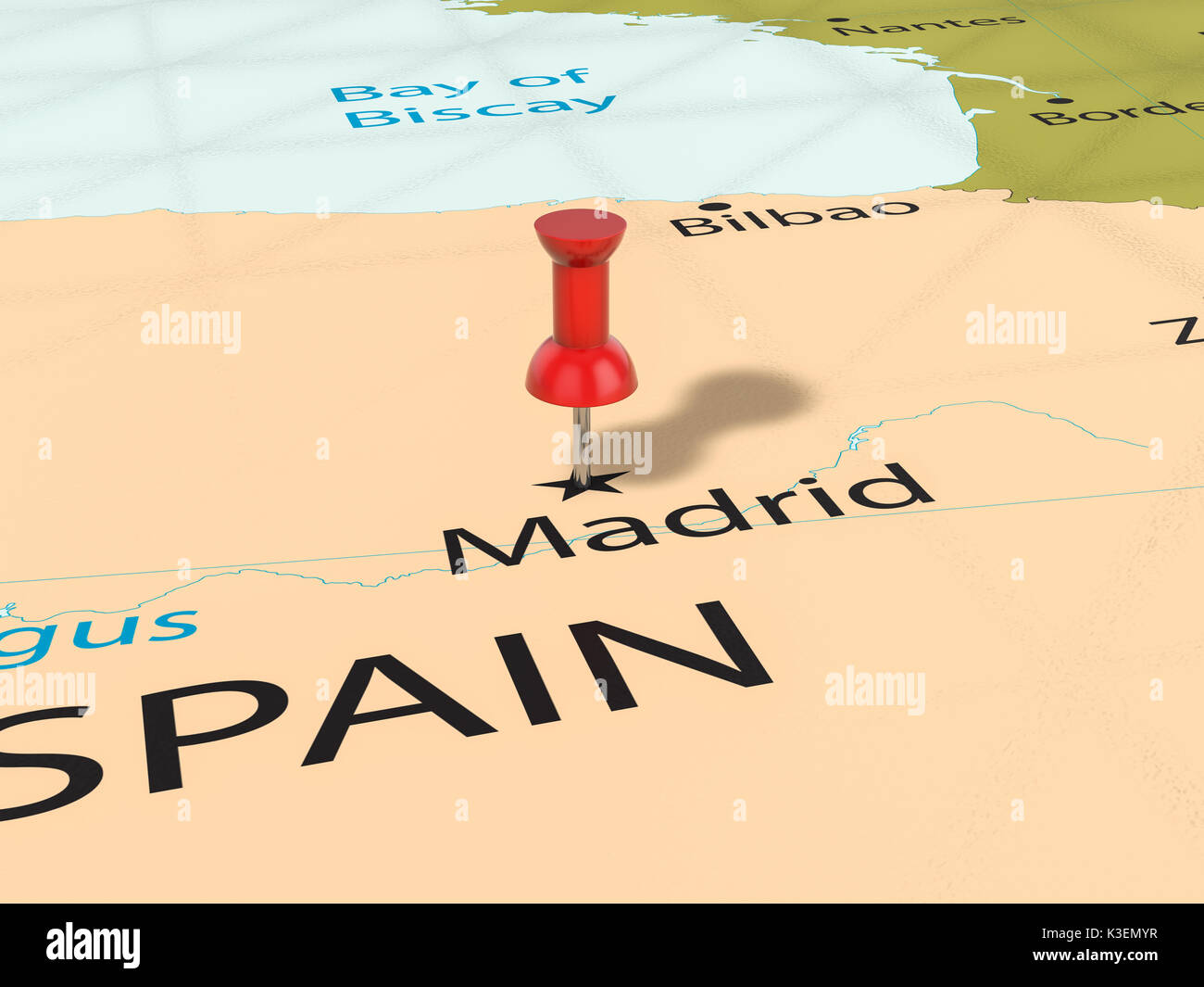 Map city madrid map pin hi-res stock photography and images - Alamy