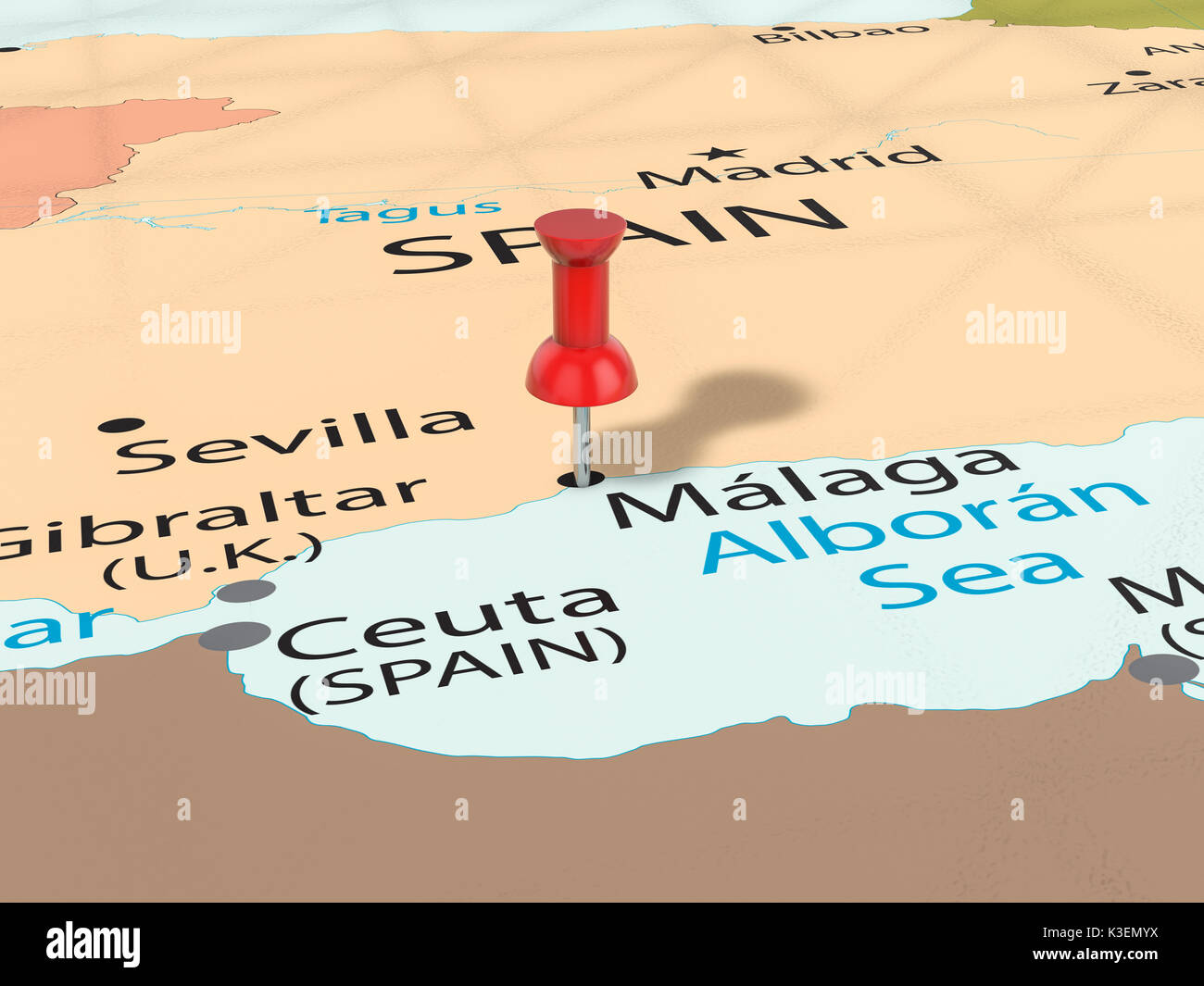 Malaga map hi-res stock photography and images - Alamy