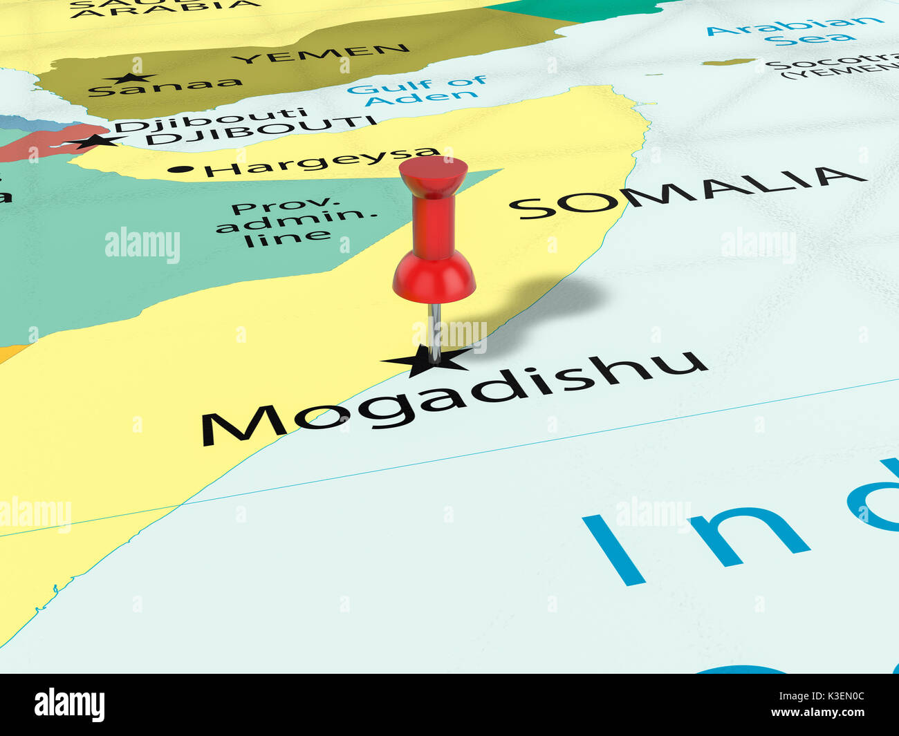 Mogadishu pinned on map africa hi-res stock photography and images - Alamy