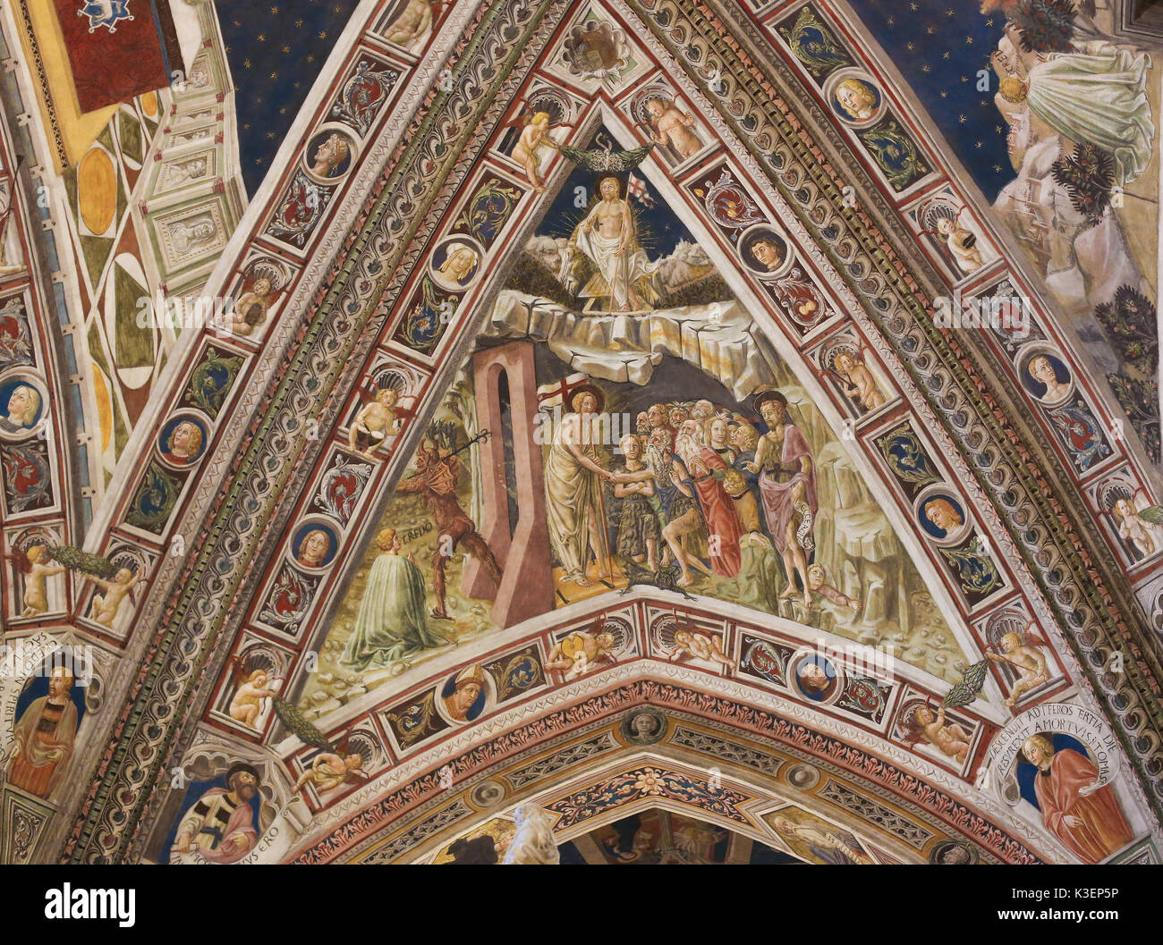 Fresco (1450) by Vecchietta in the Siena Baptistery of San Giovanni at ...