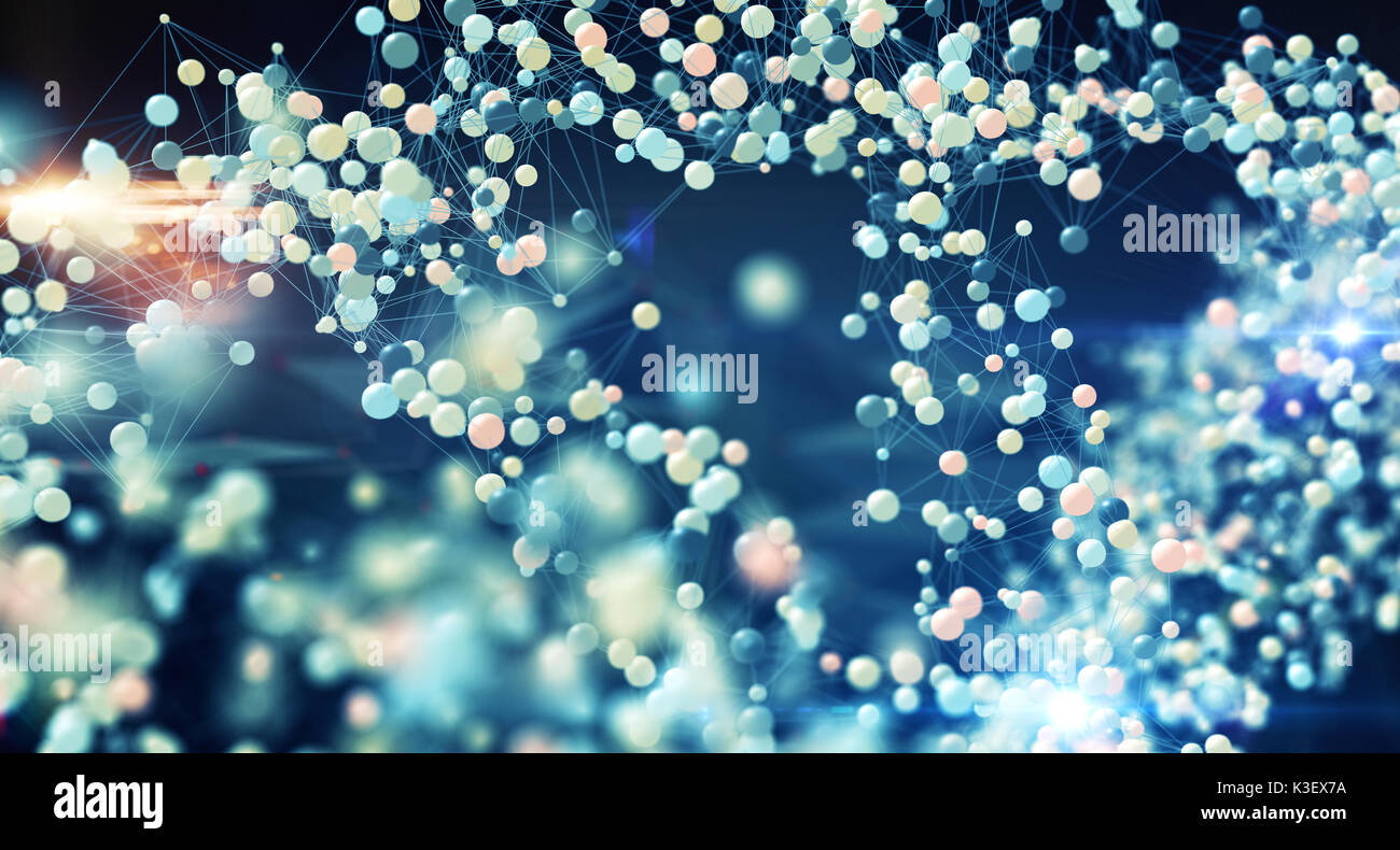 Abstract molecular network. 3D illustration Stock Photo - Alamy