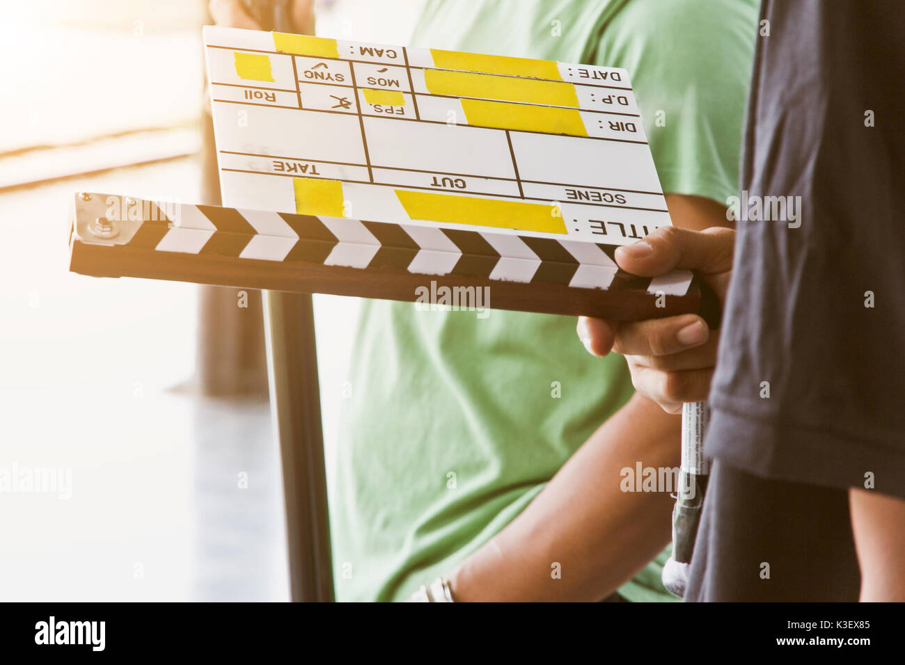 Film Slate,behind the scene, film crew production set Stock Photo - Alamy