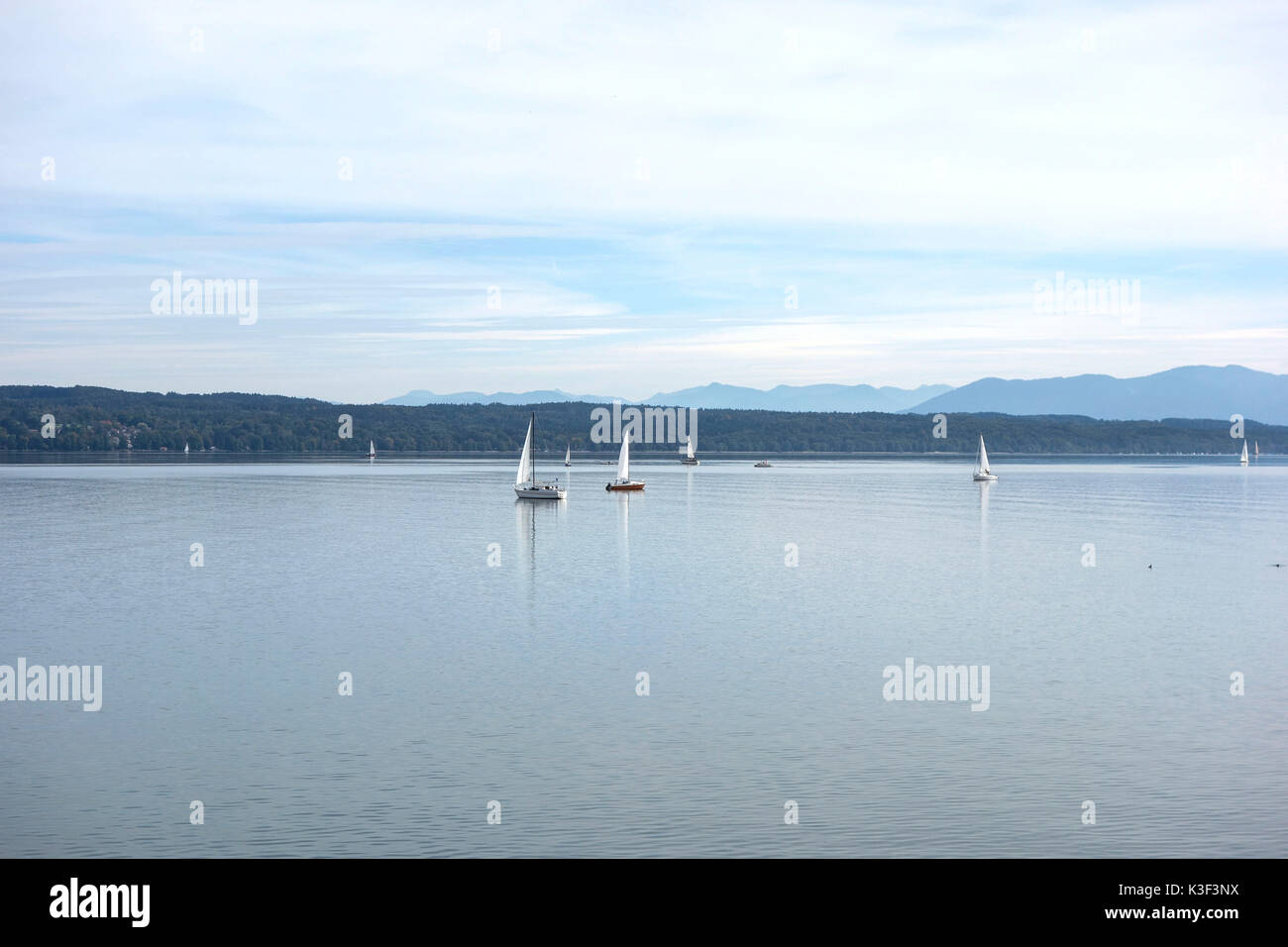 View at Lake Starnberg (Starnberger See), Bavaria, Upper Bavaria, Germany Stock Photo - Alamy