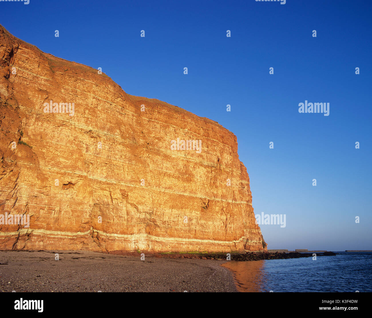 Sandstone cliffs of the island Helgoland, Schleswig - Holstein, North ...
