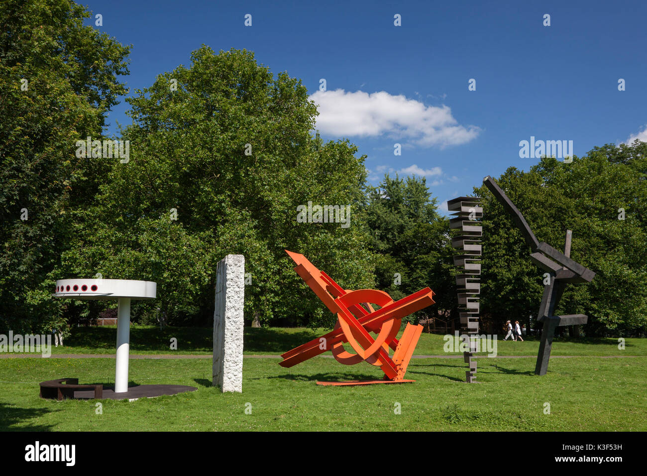 Sculptures of Anish Kapoor, Tobias Rehberger and Mark di Suvero in the ...