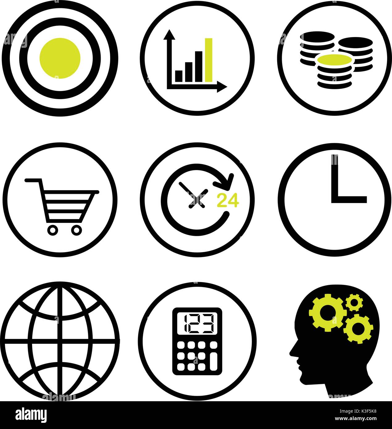 Growth business icon set Stock Vector Images - Alamy