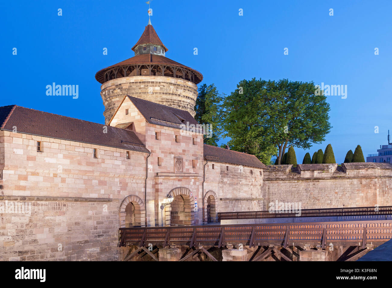 Neutor (new gate) of the Nuremberg Old Town, Nuremberg, Bavaria, South ...