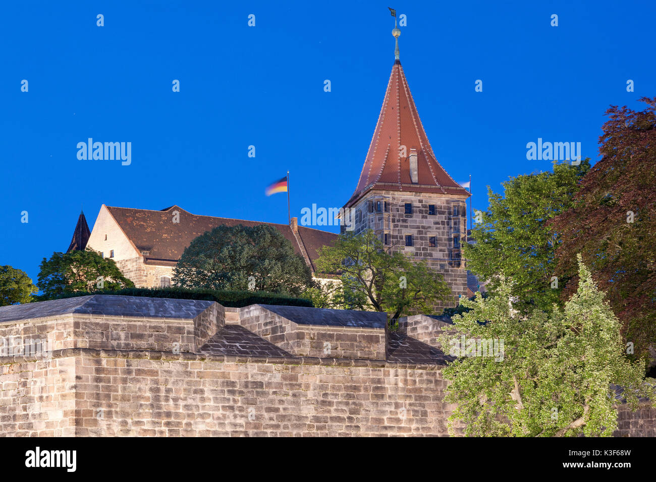 Tiergärtnertorturm (gate tower) of the Nuremberg city wall, Nuremberg ...