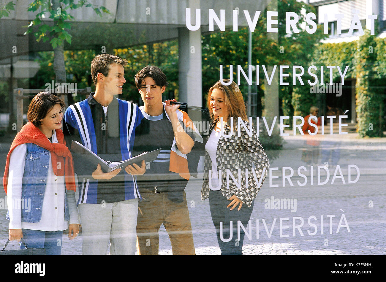 Students in front of university building Stock Photo - Alamy