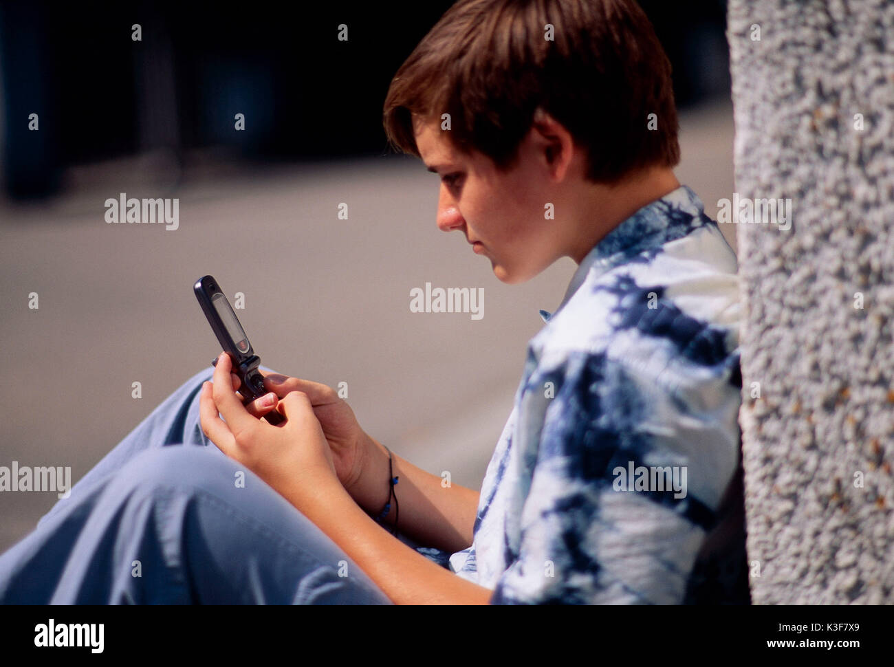 boy with mobile / mobile Stock Photo - Alamy