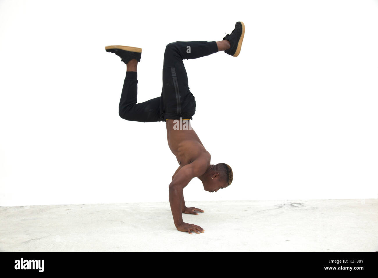 Young Adult Man Doing Handstand during Street Dance Stock Photo - Alamy