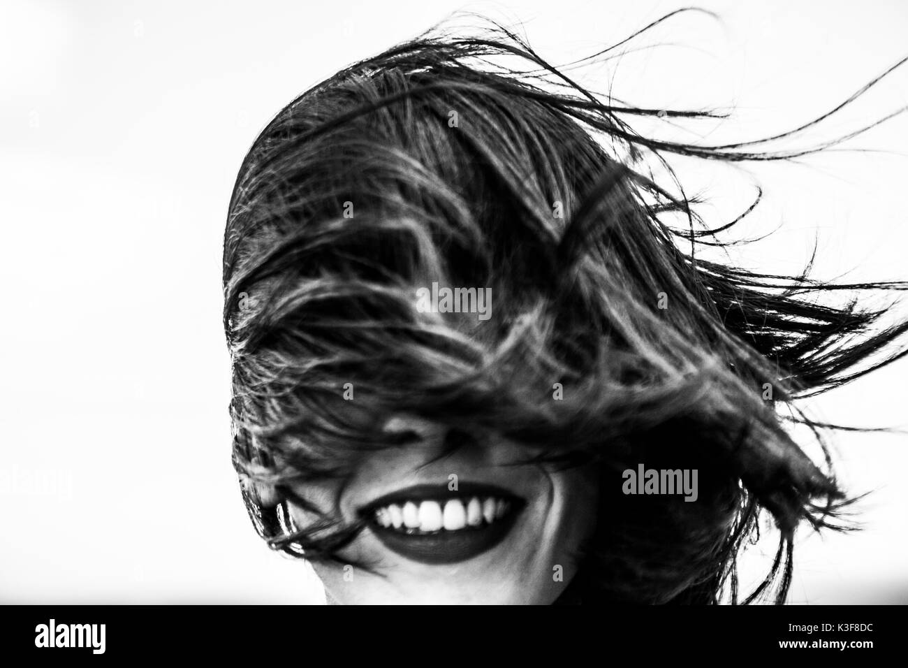 Hair covering face hi-res stock photography and images - Alamy